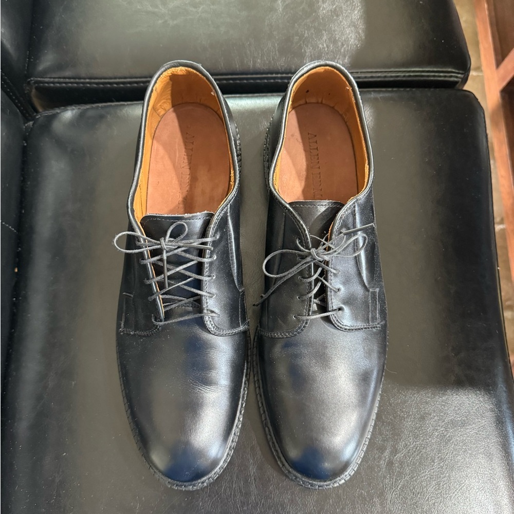 Allen Edmonds Leeds, Black, Plain Toe Blucher Dress S… - Gem